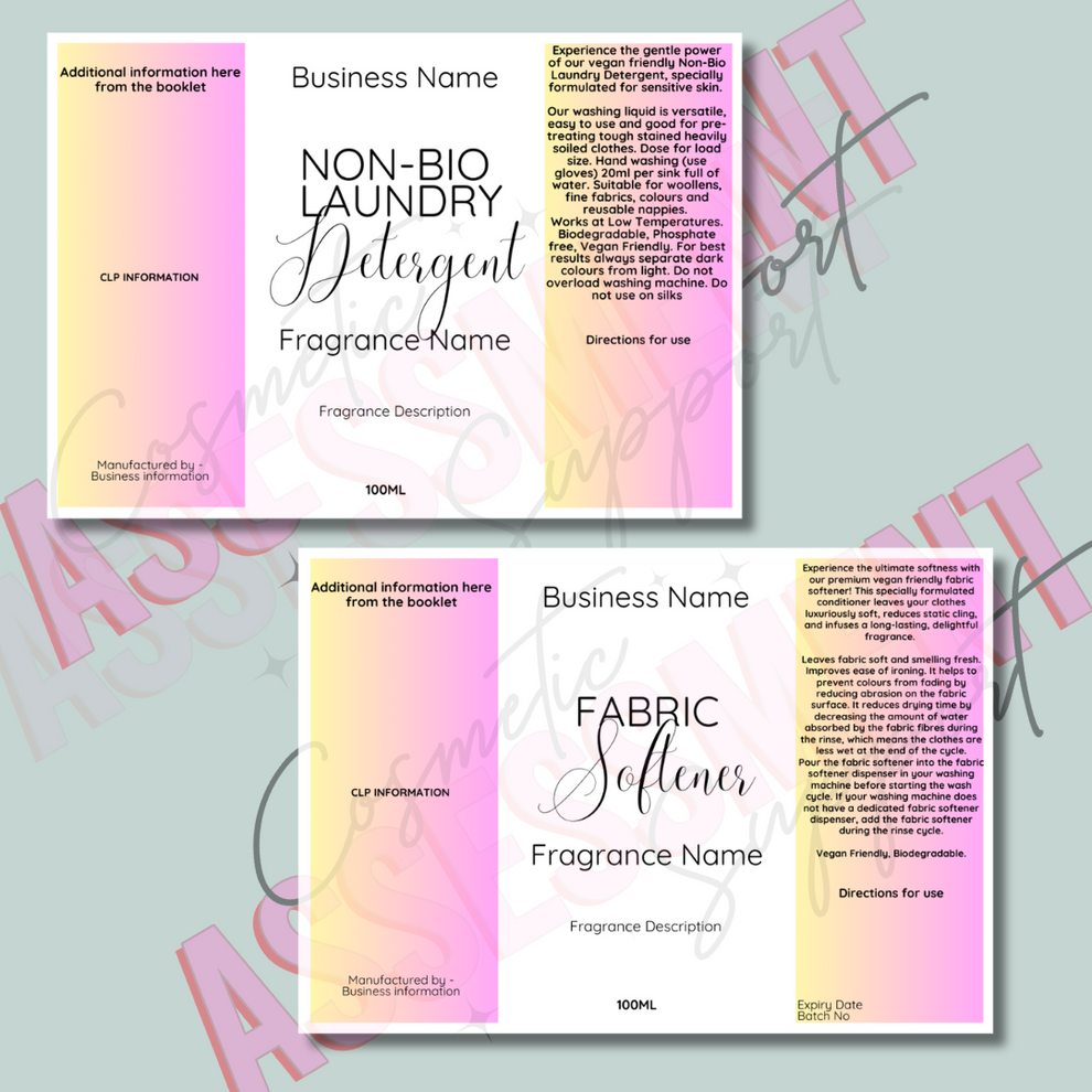 Digital New Fizzy Cleaning Labels – Cosmetic Assessment Support