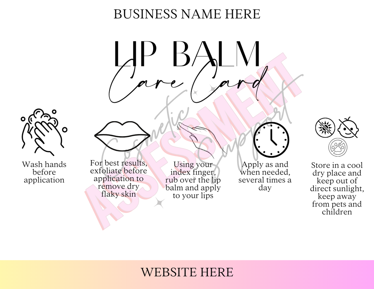 Digital Lip Balm Care Cards – Cosmetic Assessment Support