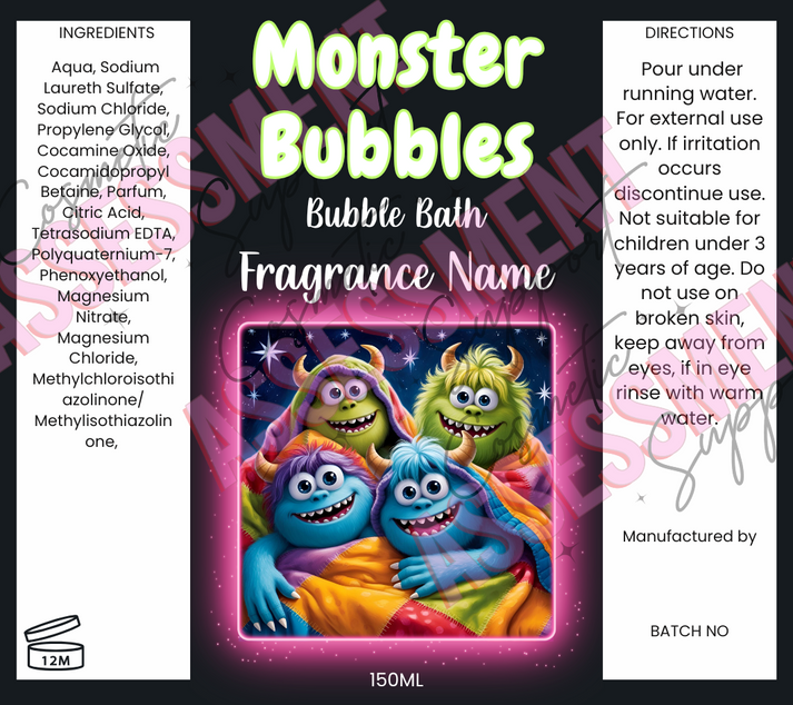 Digital Monster Bubbles Label – Cosmetic Assessment Support